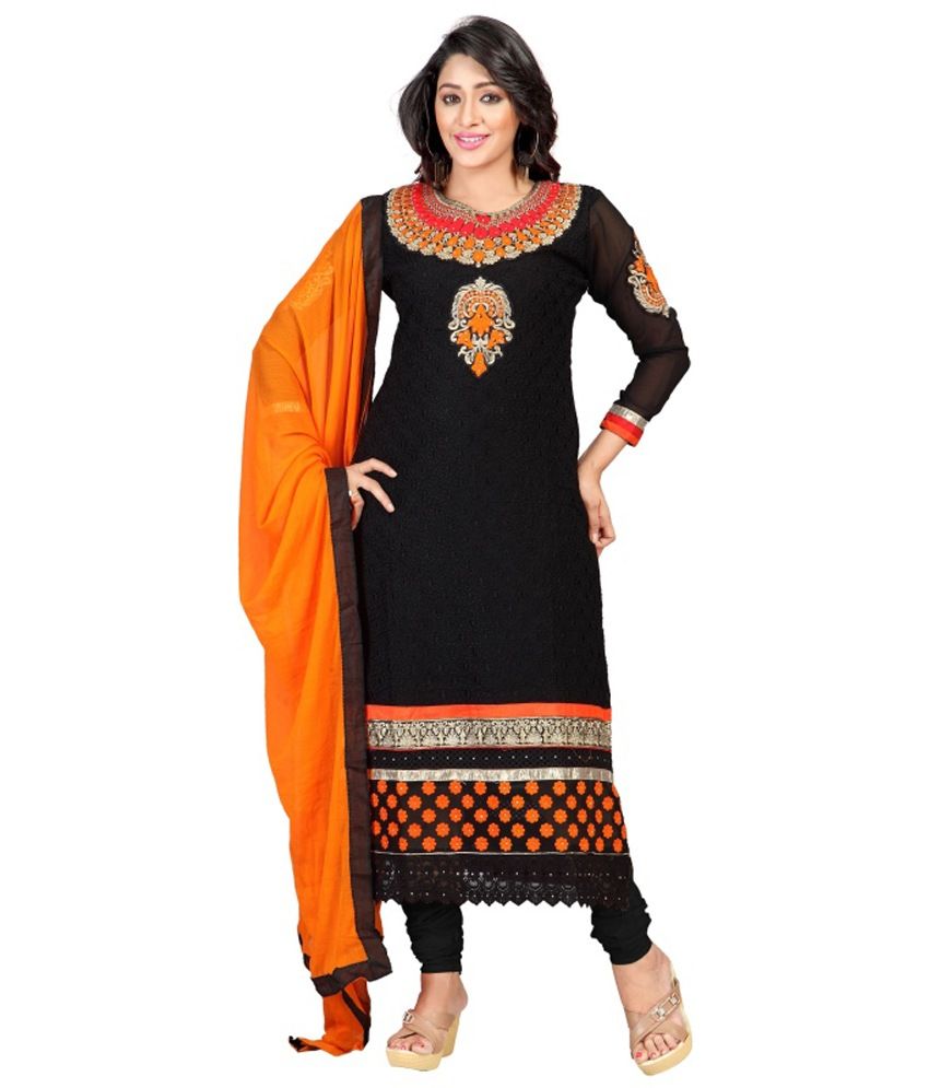 Kalthi Black Faux Georgette Unstitched Dress Material - Buy Kalthi ... Kalthi Black Faux Georgette Unstitched Dress Material - Buy Kalthi ...