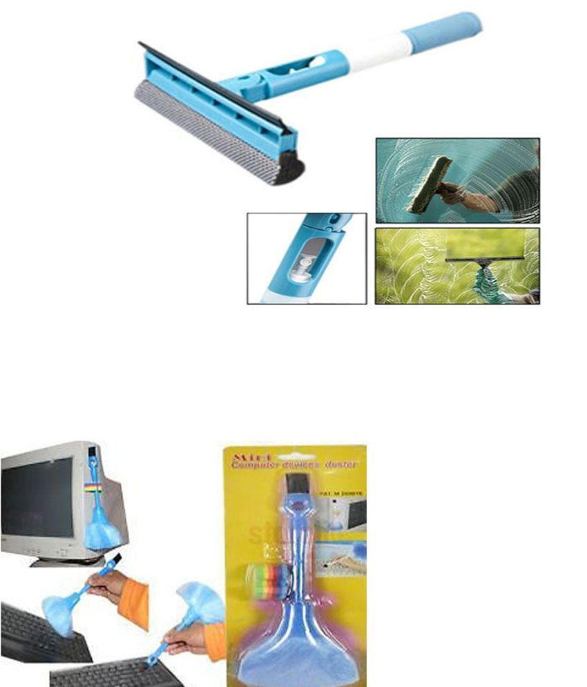3 In1 Glass Cleaning Wiper For Car + Cleaning Mini Duster For Multi ...