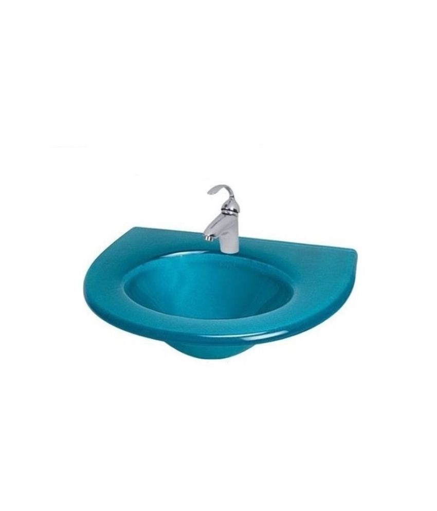 Buy Riya Blue Glass Wash Basin With Stand Online At Low Price In India Snapdeal
