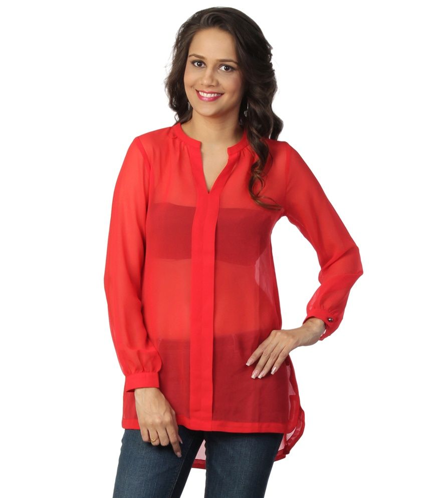 Love From India Red Polyester Tunics - Buy Love From India Red ...