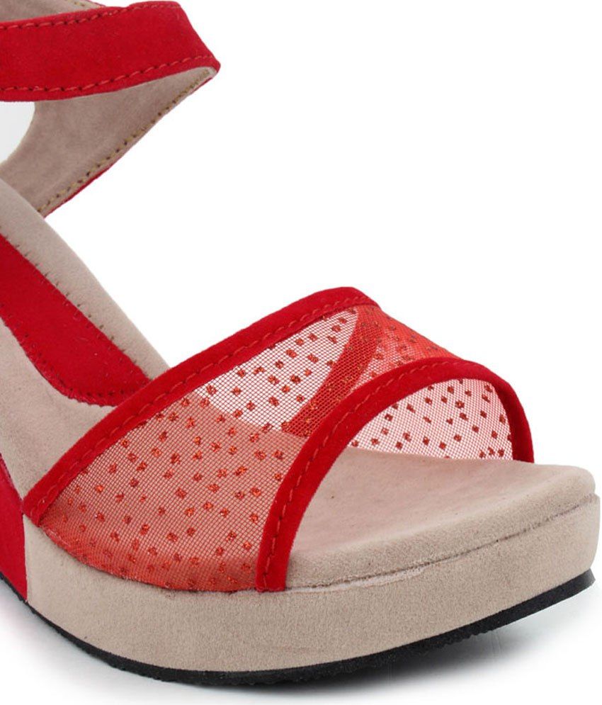Hansx Red Wedges Heels Price in India- Buy Hansx Red Wedges Heels ...