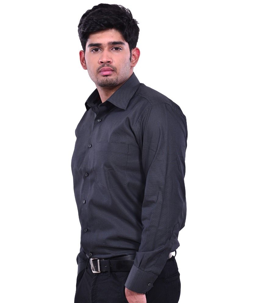 Dennison Classy Dark Mettalic Blue Black Self Texture Men's Formal ...