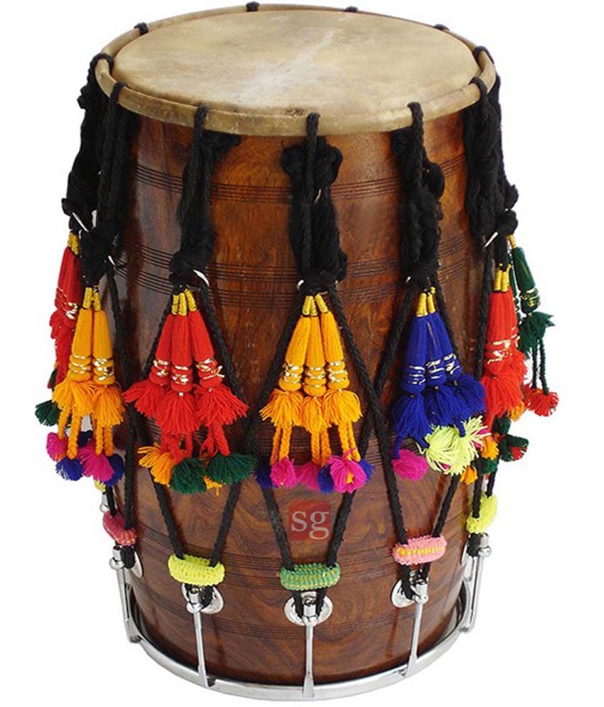 Sg Musical Punjabi Wooden Bhangra Mango Dhol: Buy Sg Musical Punjabi ...