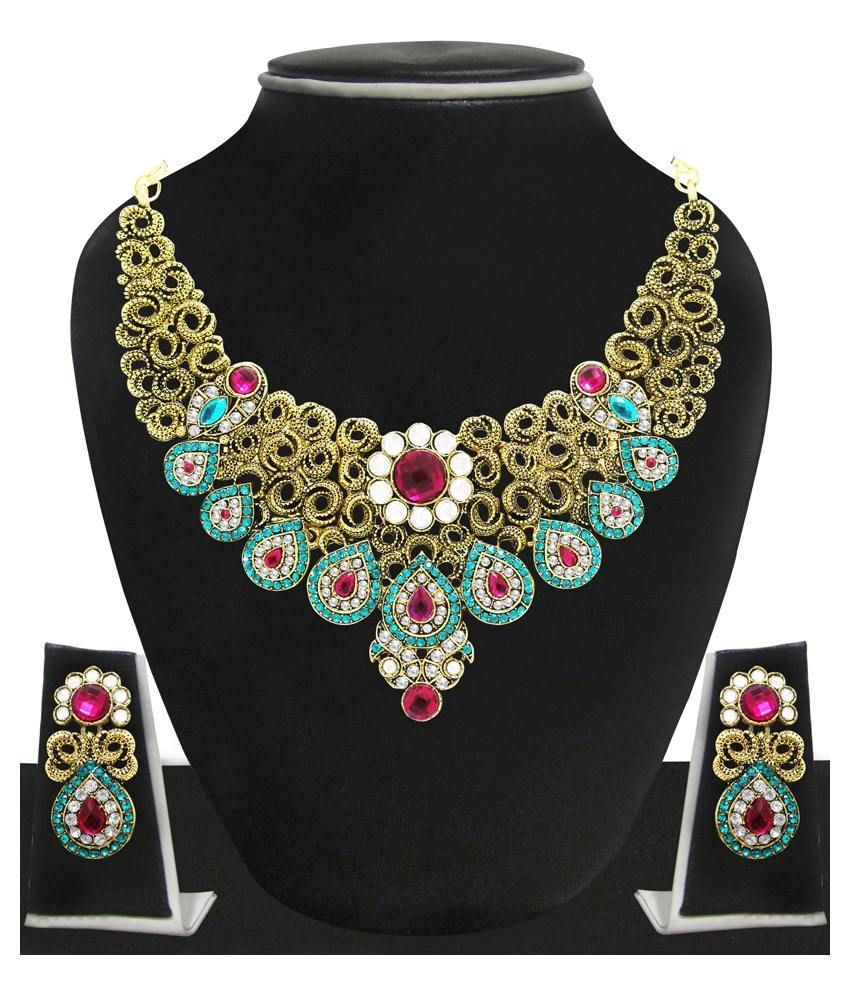 Zaveri Pearls Multicolour Designer Necklace Set Buy Zaveri Pearls