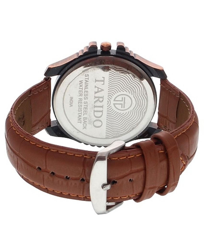 Tarido Brown Leather Analog Watch - Buy Tarido Brown Leather Analog ...