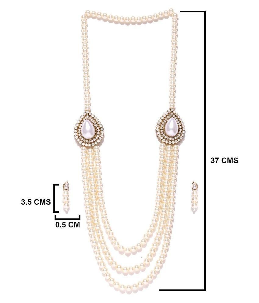 Zaveri Pearls White Pearls Designer Necklace Set Buy Zaveri Pearls