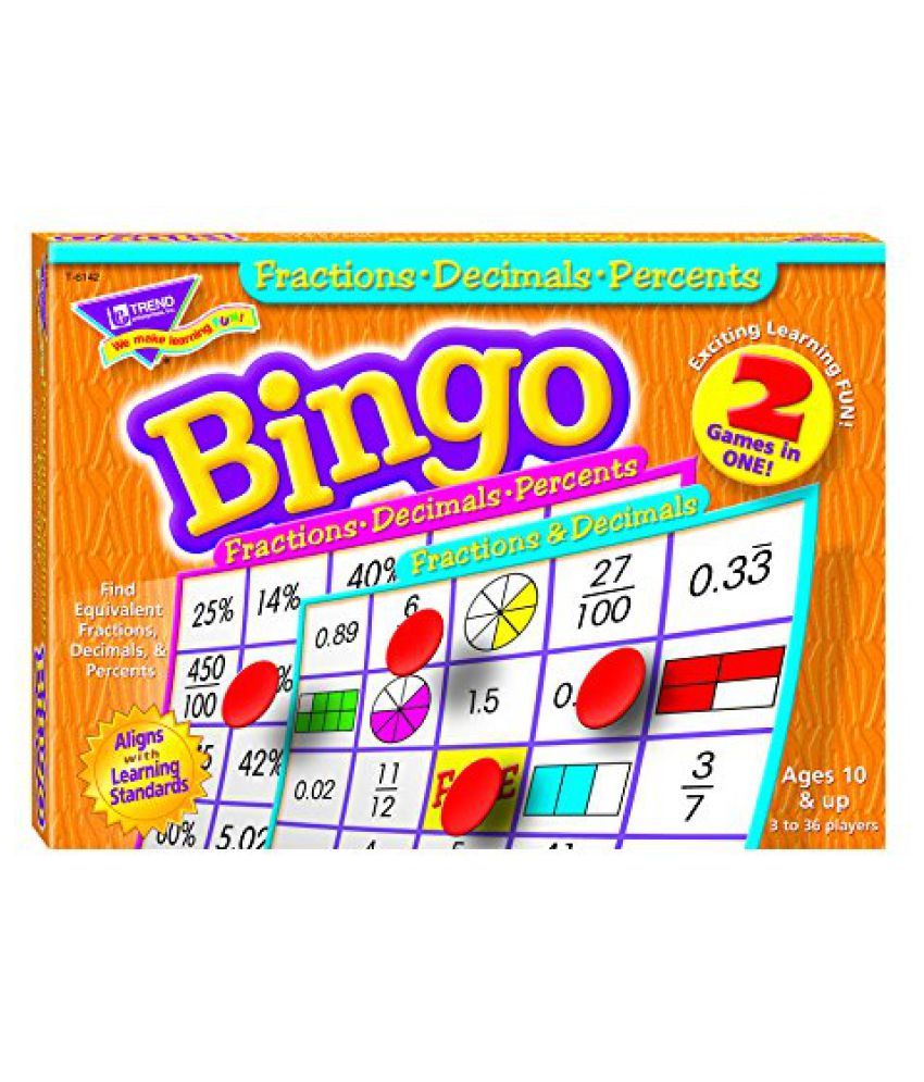 Fractions, Decimals, & Percents Bingo Game - Buy Fractions, Decimals ...