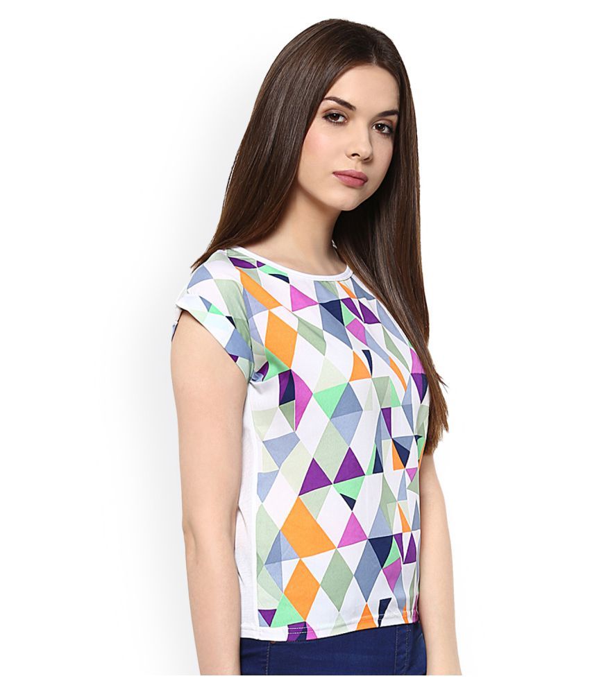 Shopaholic Multi Color Polyester Regular Tops - Buy Shopaholic Multi ...
