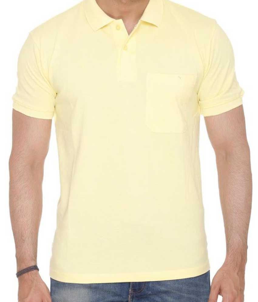 Colors & Blends Yellow Regular Fit Polo T Shirt - Buy Colors & Blends ...