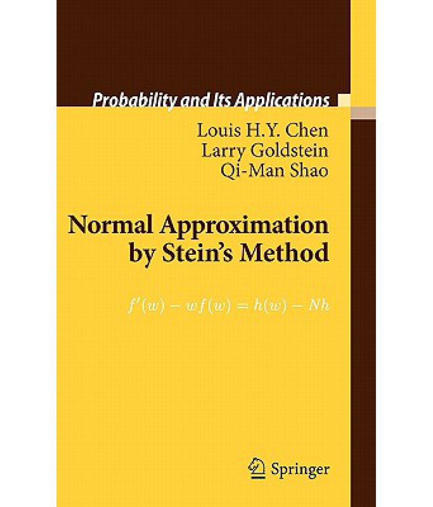 Normal Approximation By Stein S Method Buy Normal Approximation By Stein S Method Online At Low