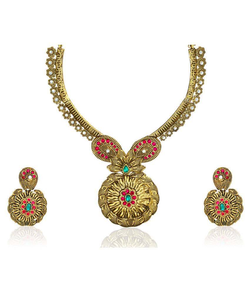 Zaveri Pearls Antique Necklace Set Buy Zaveri Pearls Antique Necklace