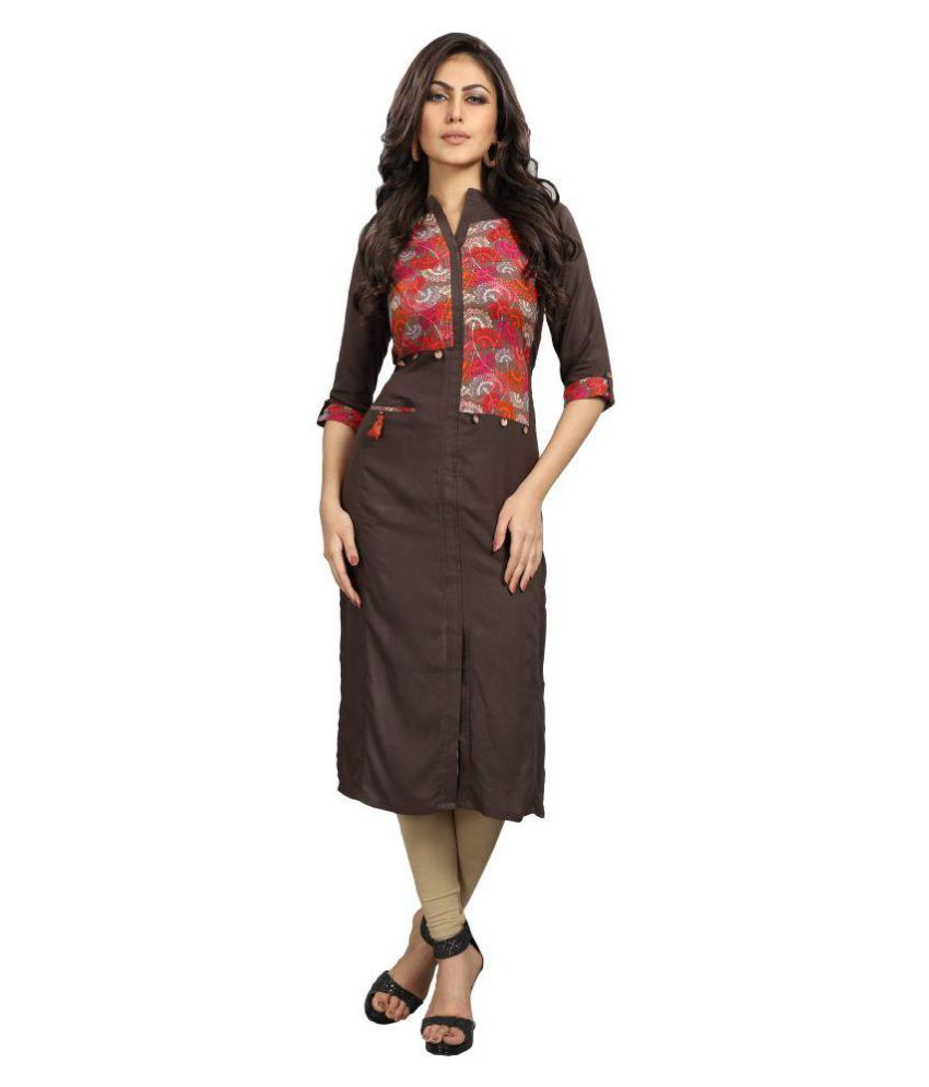 Kurti Maroon Rayon Straight Kurti Buy Kurti Maroon Rayon Straight