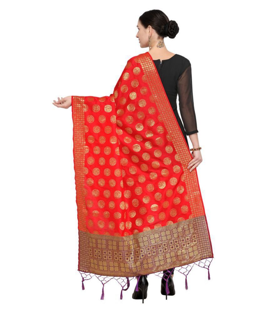 Pisara Orange Silk Banarasi Dupatta Price In India Buy Pisara Orange