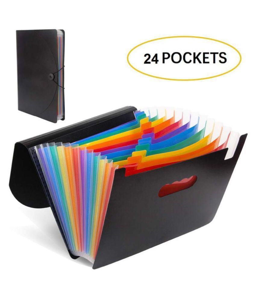 Techtest A4 Letter Size Expandable File Organizer With Cover Portable 