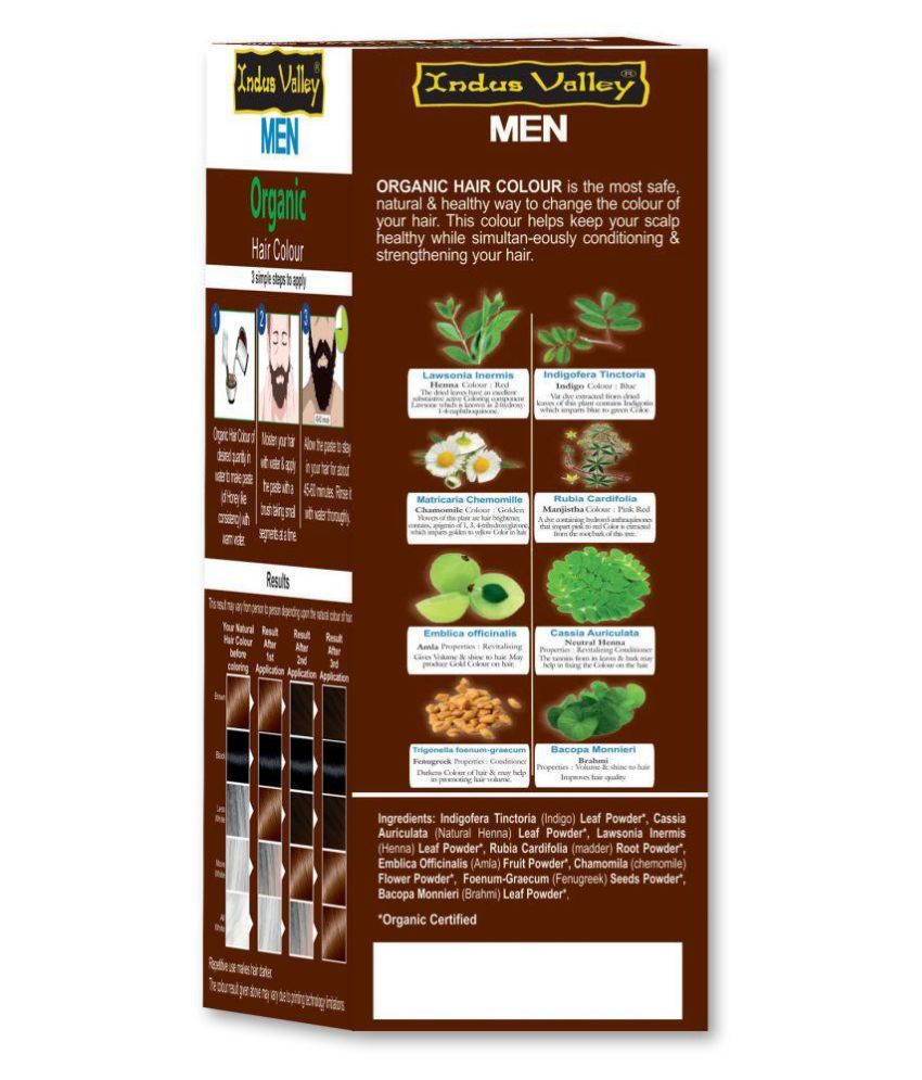 Indus Valley Men Organic Beard And Hair Colour Hair Fibers Medium Brown