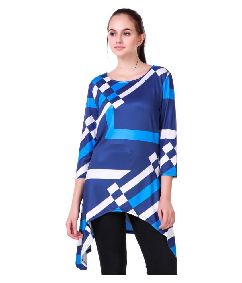 AMELEOR Polyester Tunics - Blue - Buy AMELEOR Polyester Tunics - Blue ...