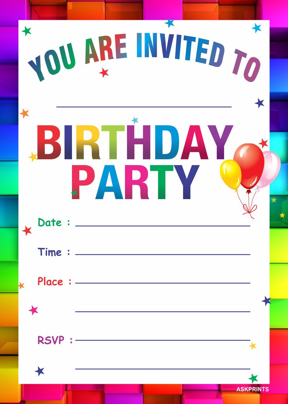 Birthday Invitation Cards Printable Prntbl concejomunicipaldechinu gov co