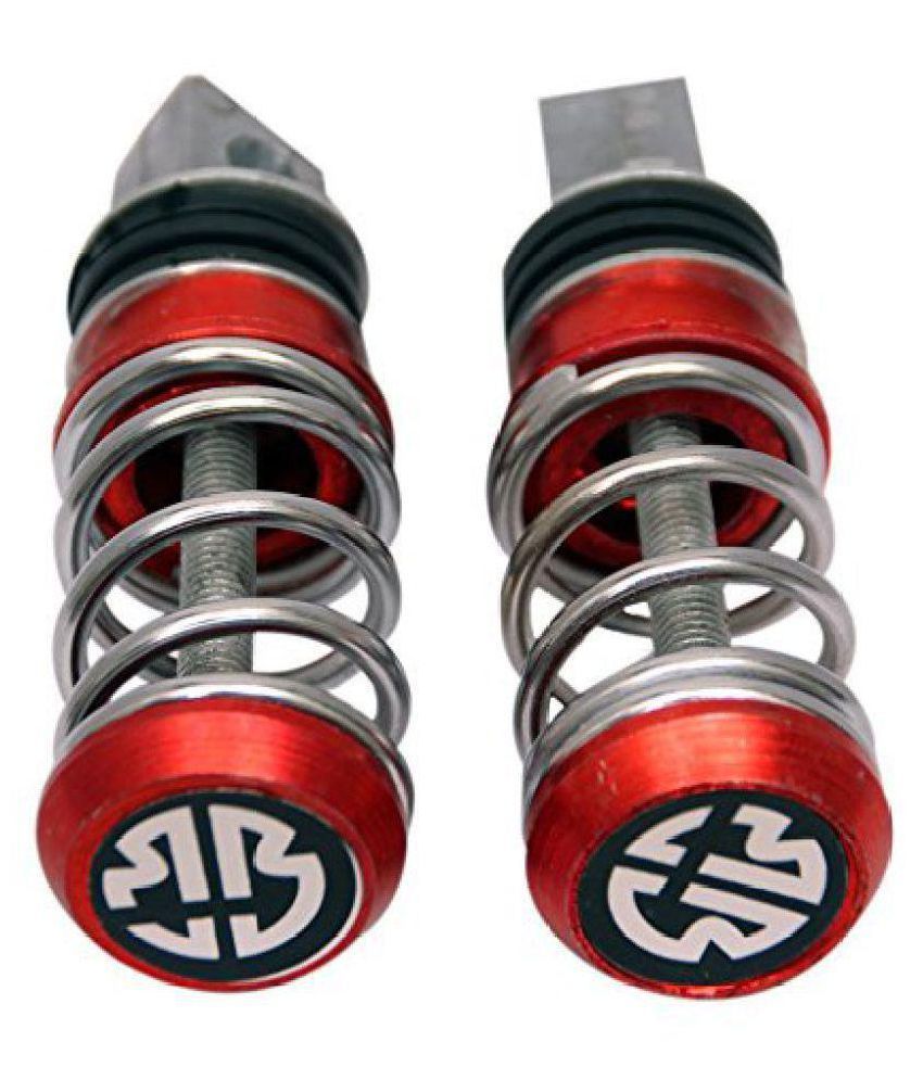 IKDIWAL Coil Spring Style Bike Foot Pegs / Foot Rest Set Of 2- RED For ...