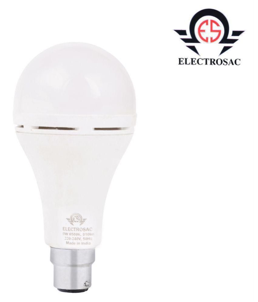 ELECTROSAC 9W Emergency Light Ac Dc Rechargeable Inverter LED Bulb ...