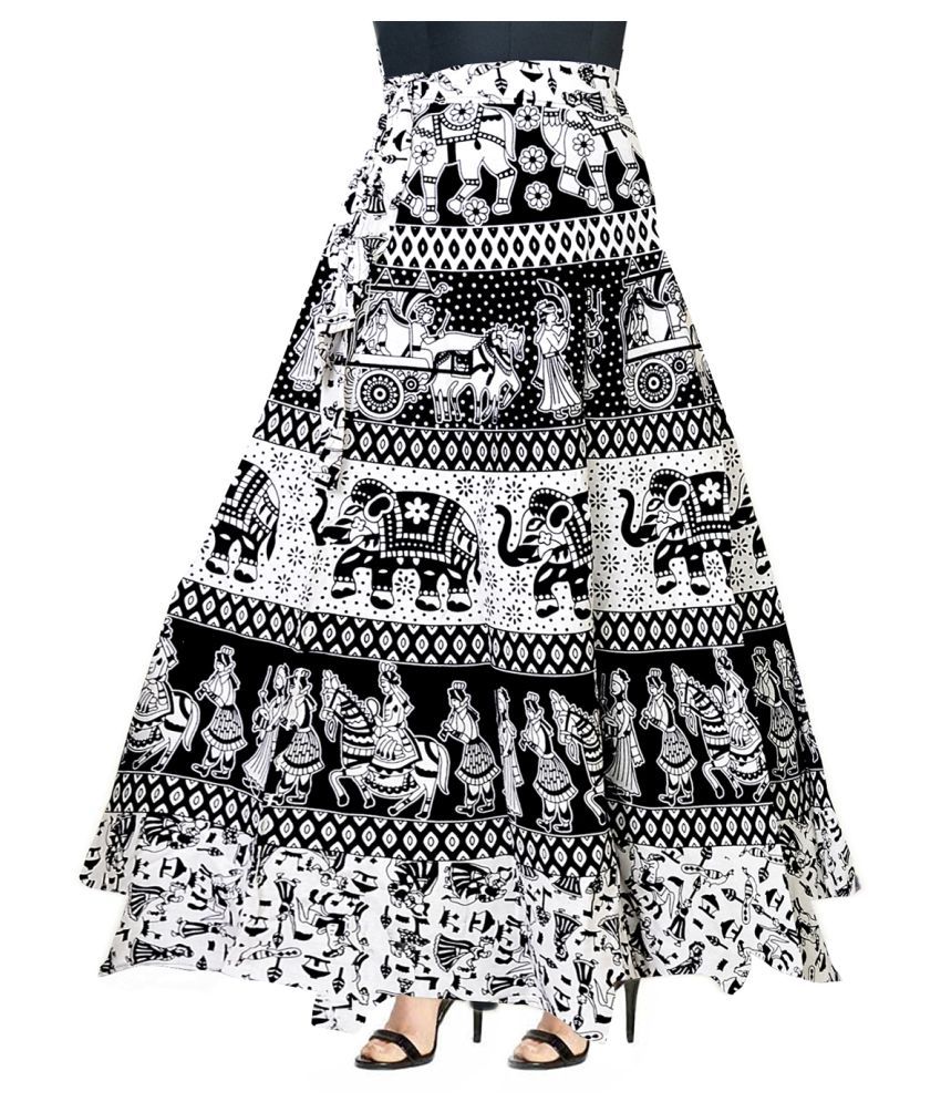 Buy KHUSHI PRINT Cotton Wrap Skirt - Multi Color Online at Best Prices ...