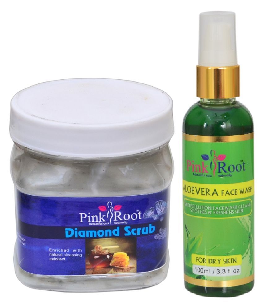 Pink Root DIAMOND SCRUB 500 WITH ALOEVERA Face Wash 100 mL Pack of 2 ...