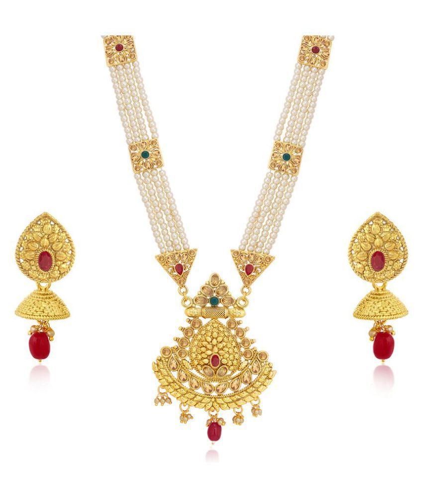 sukkhi-alloy-red-long-haram-traditional-18kt-gold-plated-necklaces-set