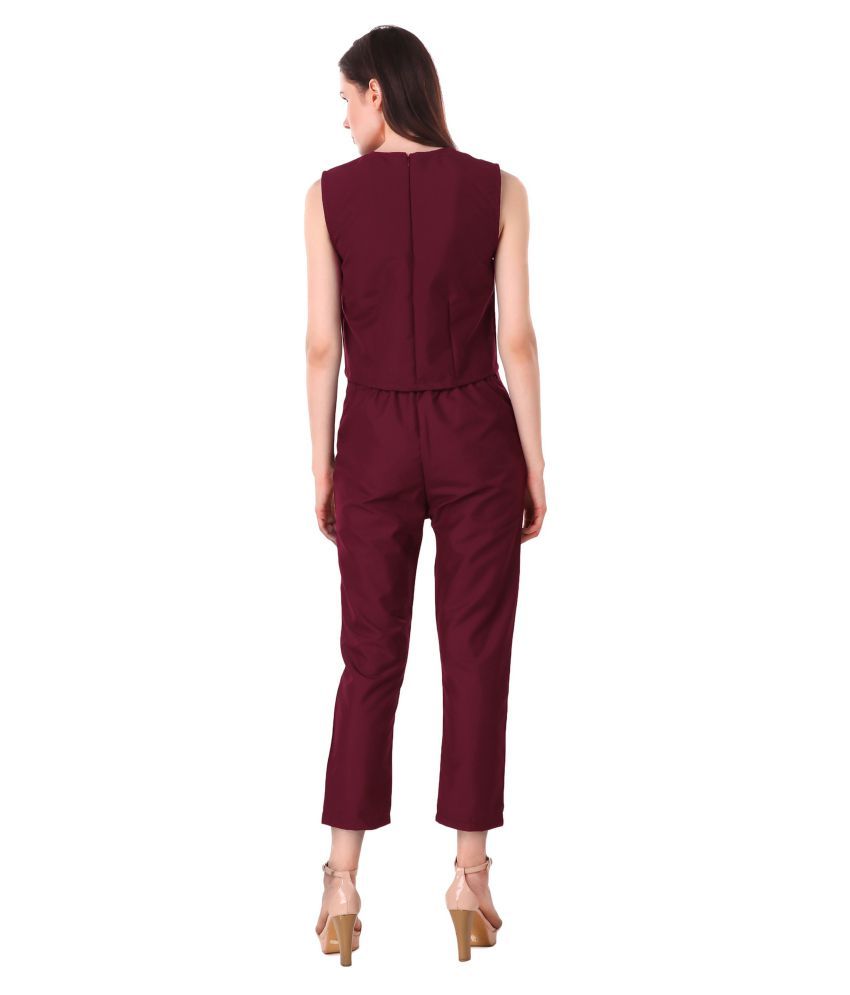 Fasnoya Red Poly Cotton Jumpsuit Buy Fasnoya Red Poly Cotton Jumpsuit