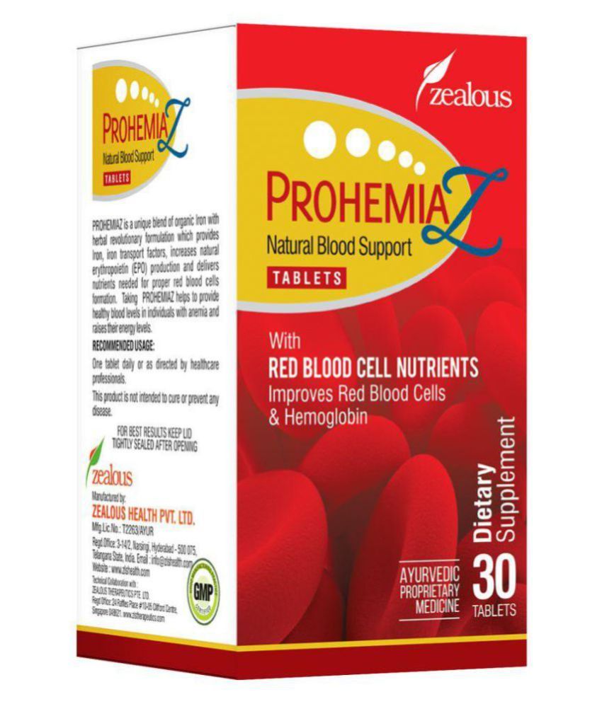 PROHEMIAZ, Anaemia tablet, Haemoglobin booster, 30 tablets, Zealous ...