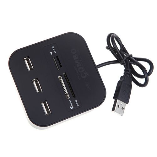 Technotech All In One COMBO Card Reader & 3 Port USB 2.0 Hub (Color May ... Technotech All In One COMBO Card Reader & 3 Port USB 2.0 Hub (Color May ...