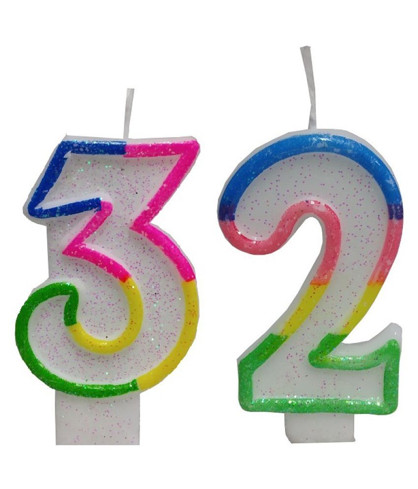 Stylewell 7cm Size Two Digit Numerical Number Shape 32 Rainbow