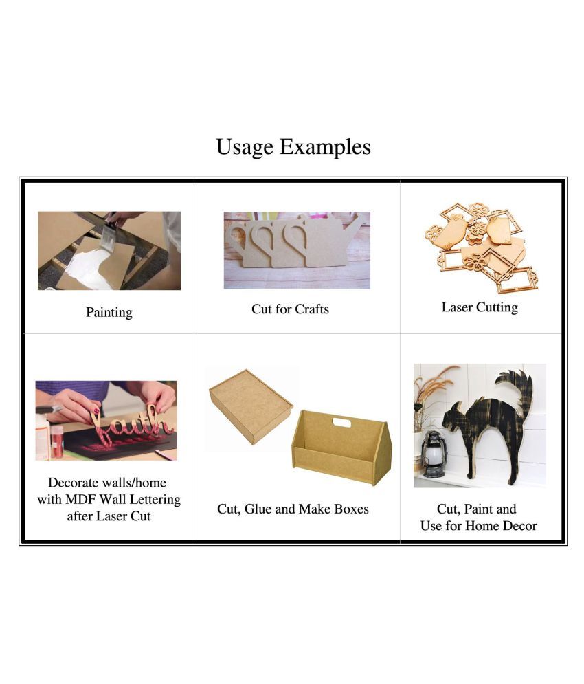 Incredible Gifts MDF Wood for Art Work Use (Set of 12, 6in x 6in x 2mm ...