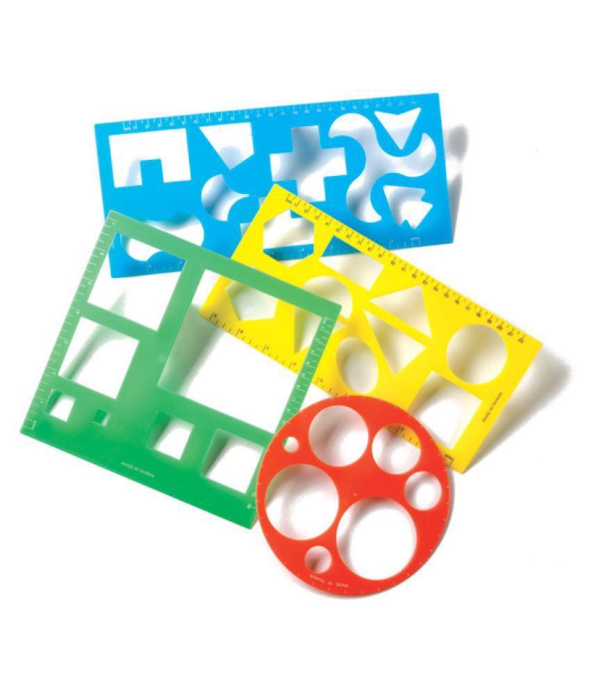 Mathworld geometric shape stencil set for kids,6 pcs plastic thick ... Mathworld geometric shape stencil set for kids,6 pcs plastic thick ...