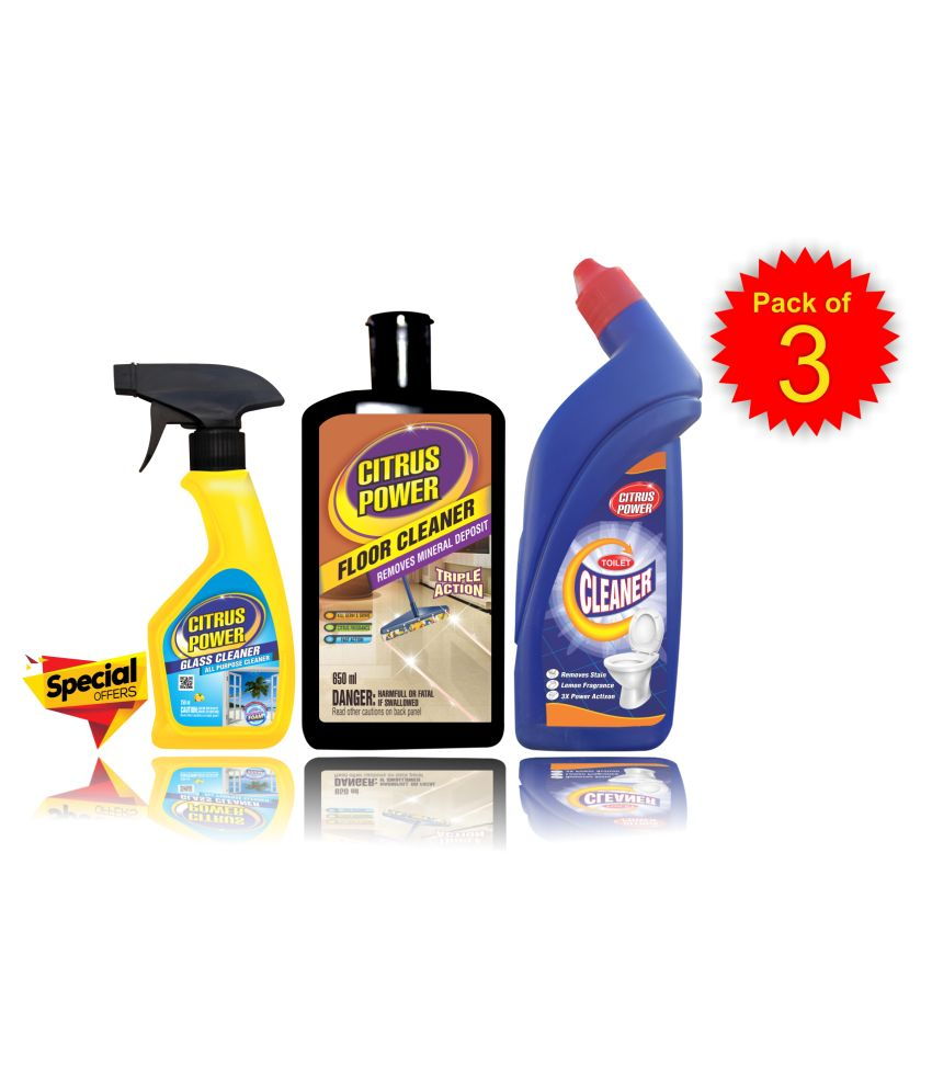 Citrus Power All Type Cleaning Kit; Glass Cleaner 250ml, Floor Cleaner ...