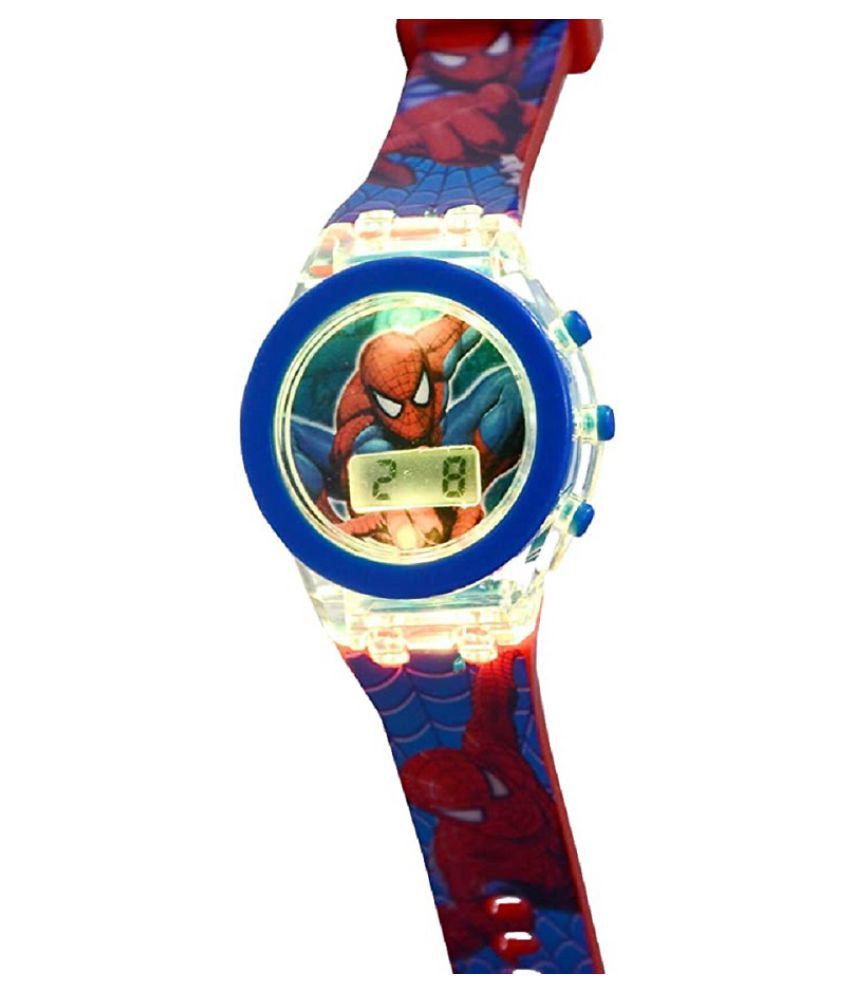 Fashramp Spiderman Colourful Glowing Led Light Digital Watch Kids Wrist ...