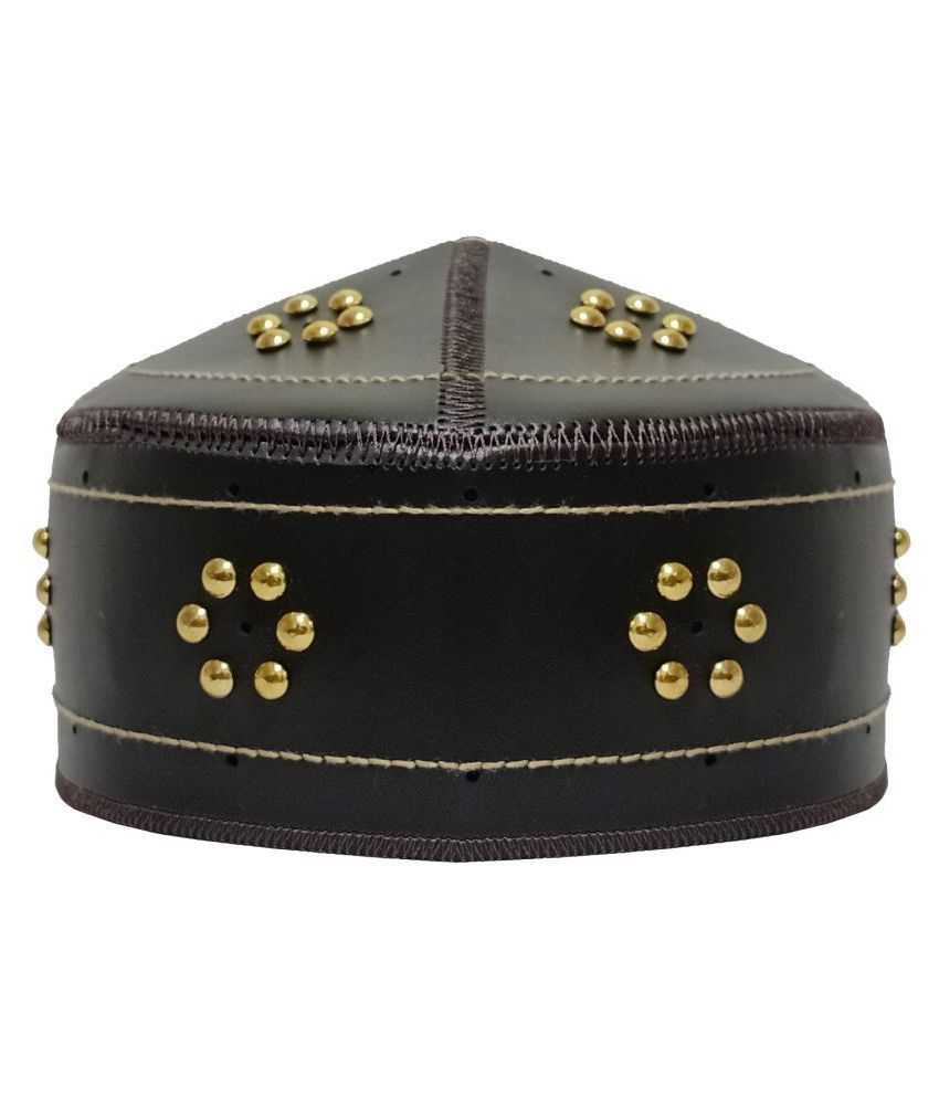 PAKISTANI MUSLIM TOPI Black Embroidered Fabric Caps - Buy Online @ Rs ...