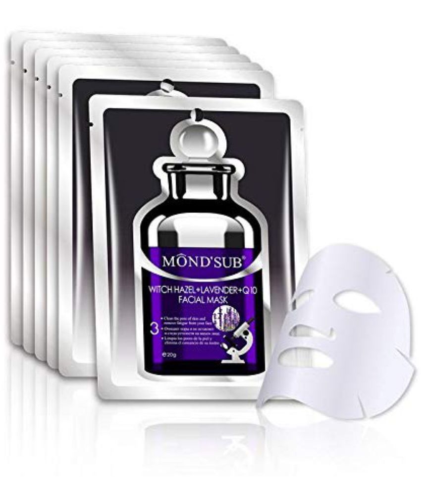 MOND'SUB WitchHazel+Lavender+Q10 Sheet Masks 20G Each - Pack of 3: Buy ...