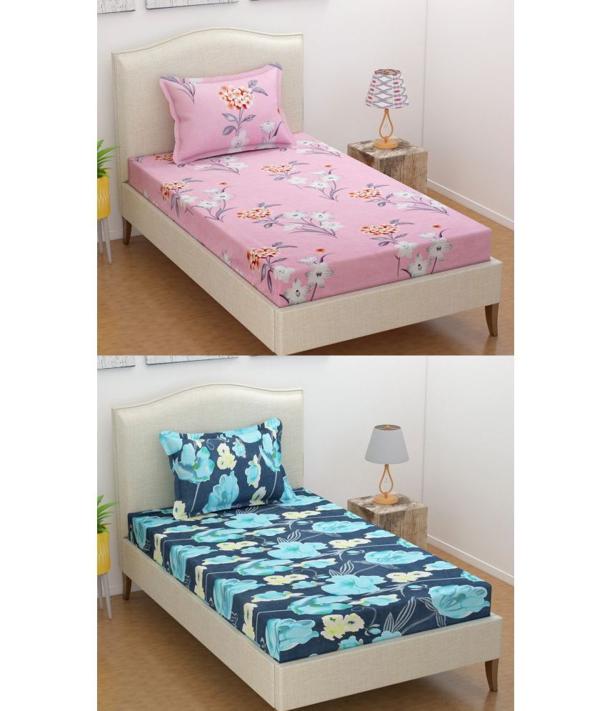 Homefab India Microfibre 2 Single Bedsheets With 2 Pillow Covers 215 Homefab India Microfibre 2 Single Bedsheets With 2 Pillow Covers 215