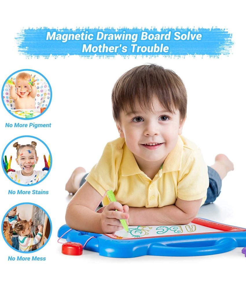 PLUSPOINT Magnetic Drawing Doodle Board for Toddlers – Erasable Doodle ...