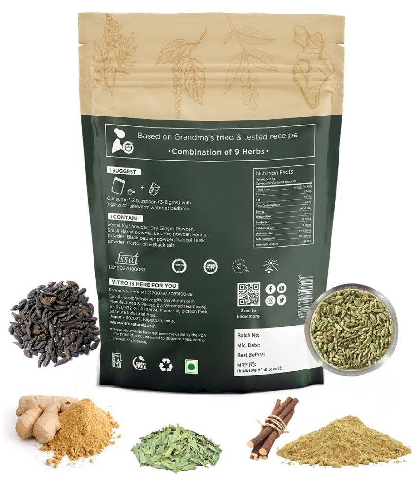 Vitro Naturals Constipation Relief Powder with Isabgol - 250g: Buy ...